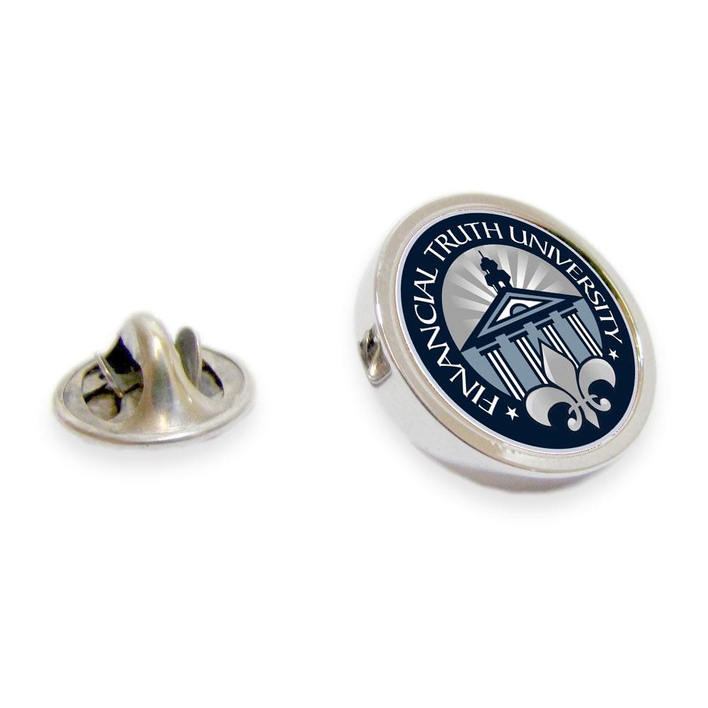 Revers pin met uw eigen logo - Rond Zilverkleurig | Manchetknopen.com